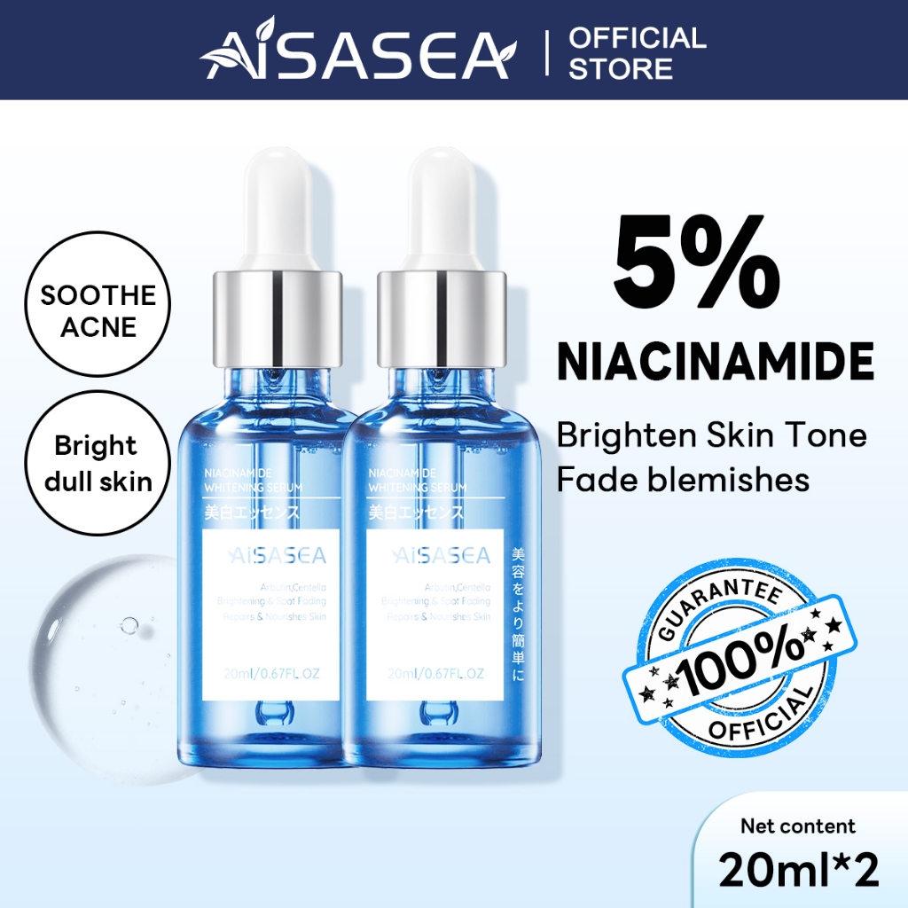AISASEA 5% Niacinamide Brightening Glow Serum Whitening Serum (20ml x 2 ...