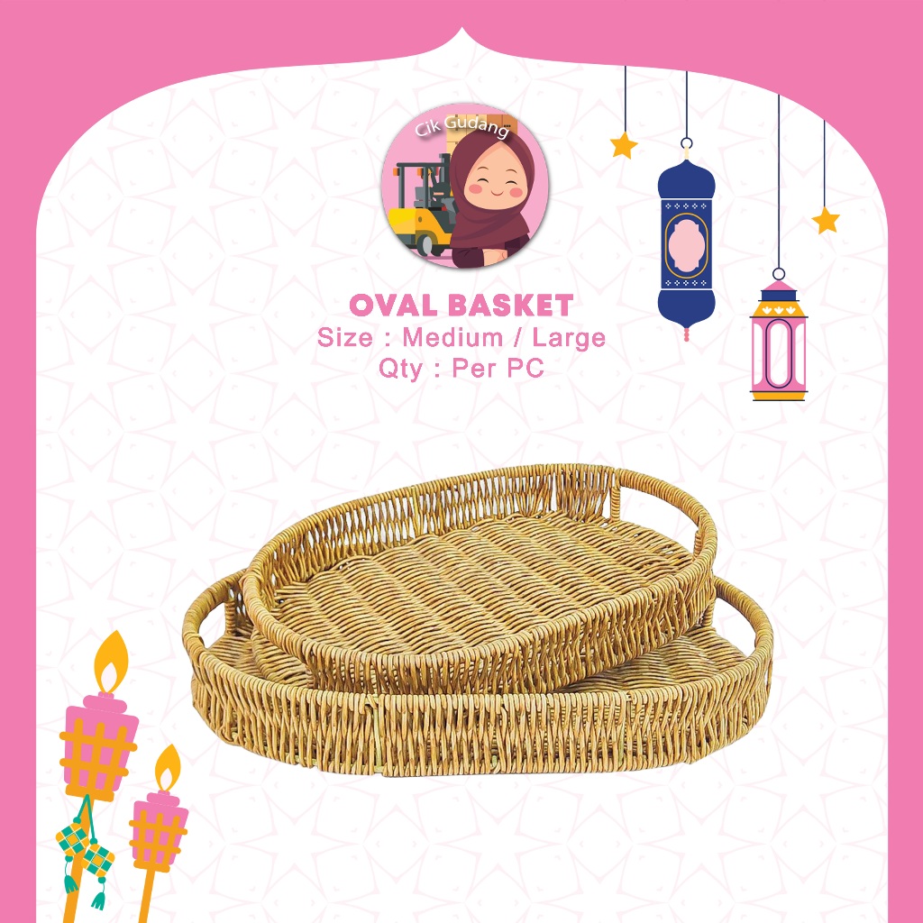 1 SET Oval Basket Tray | Basket Tray Dulang Hantaran | Bakul Hamper ...