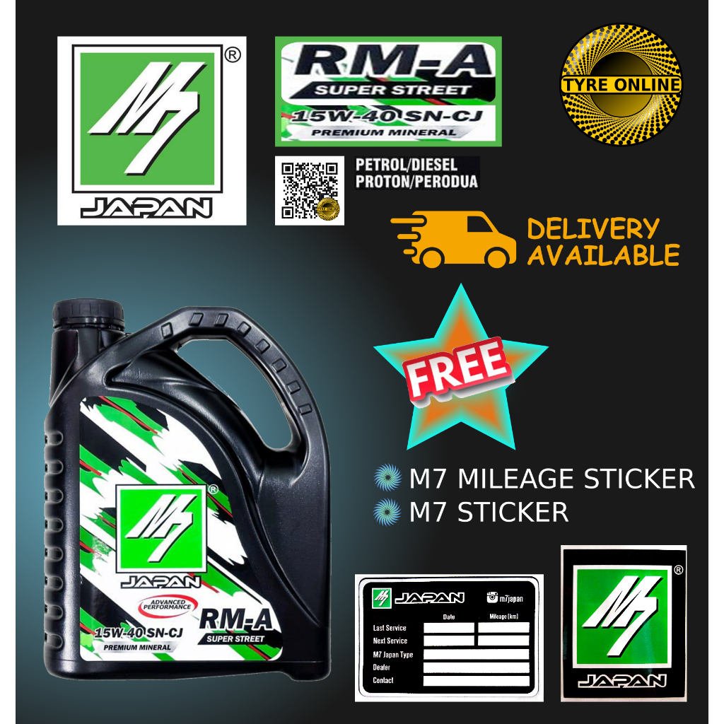 M7 JAPAN ENGINE OIL RM-A PREMIUM MINERAL 15W-40 SN CJ 4L MOTOR ...
