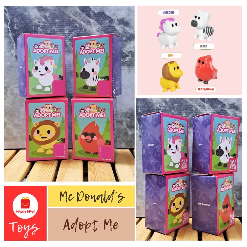 SD Mcd Mc Donalds Happy Meal Toys Adopt Me Animal Cartoon Unicorn Lion ...