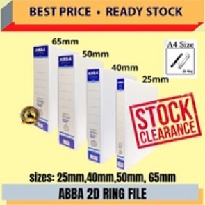 [Clearance] 文件夹 ABBA 2D Ring File (25mm) A4 Fail Kulit Keras Putih ...