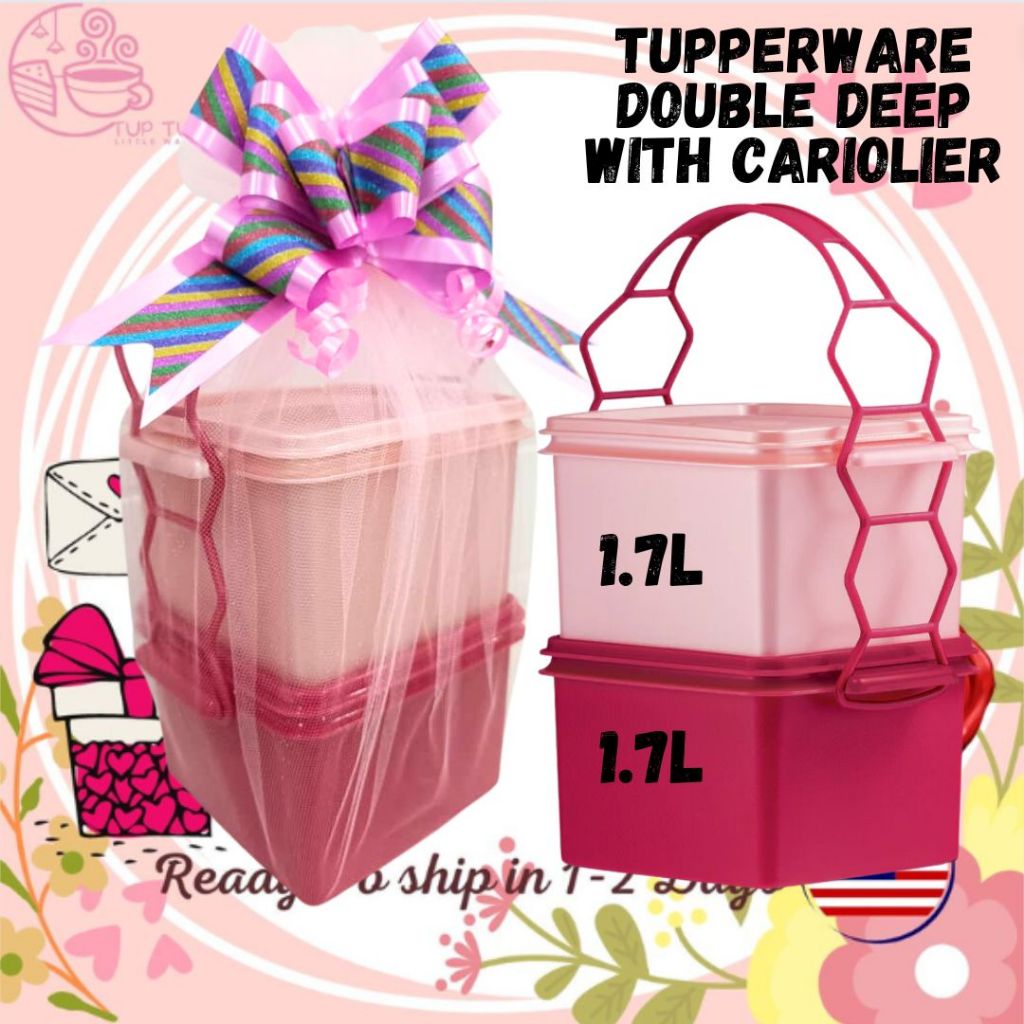 🎁 Hadiah Tupperware🎁REKA Wish card 🎁TApuware Hadiah Tupperware Double Deep with Cariolier (2) 1 ...
