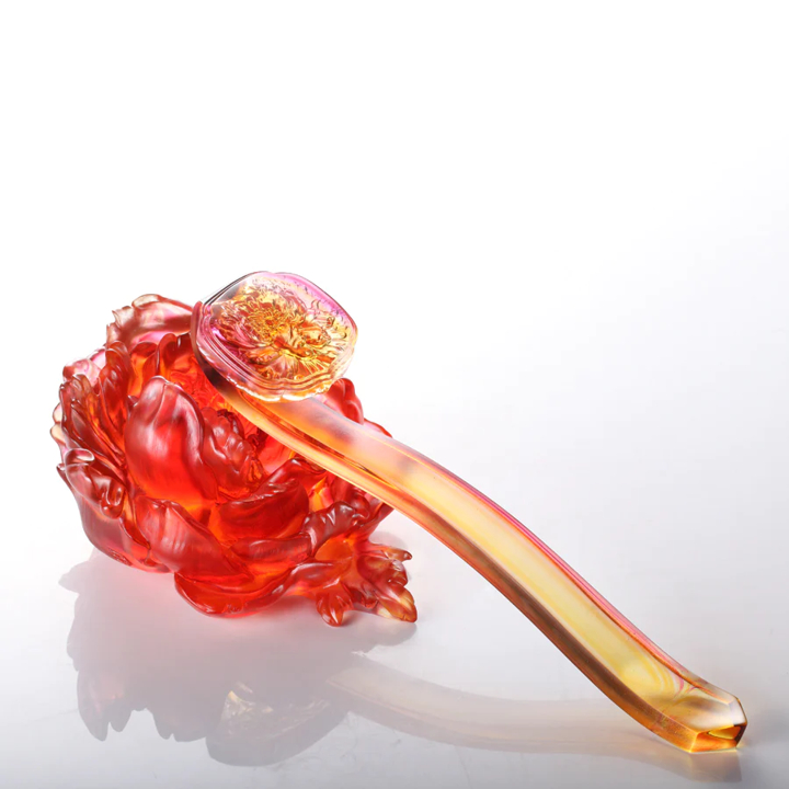 LIULI Crystal Flower, Peony Flower, Liuli Ruyi- Ruyi of Peony Splendor ...