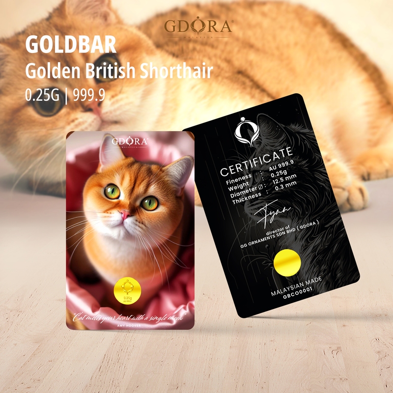 GDORA Gold Bar Golden British Shorthair 0.25gram 999.9 | Shopee Malaysia