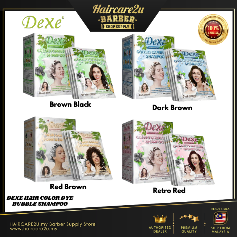 Dexe Hair Color Dye Bubble Shampoo (25ml x 10 sachets) | Shopee Malaysia