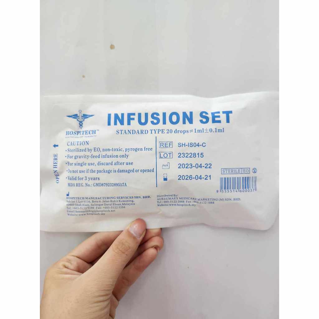 (1 carton) Hospitech Sterile IV Infusion Set 100pcs | Shopee Malaysia