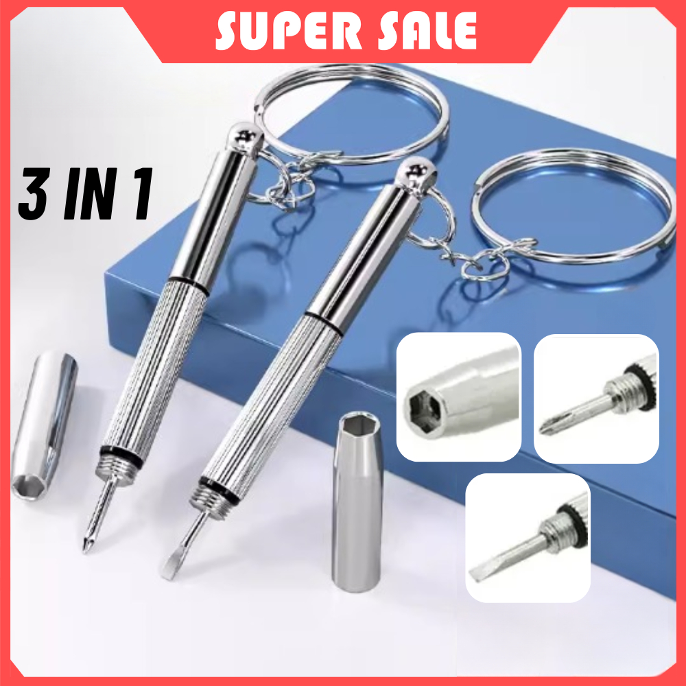 3 In 1 Mini Screwdriver【Flat Head/Philips/Star Nut】Watch Repair Tools ...