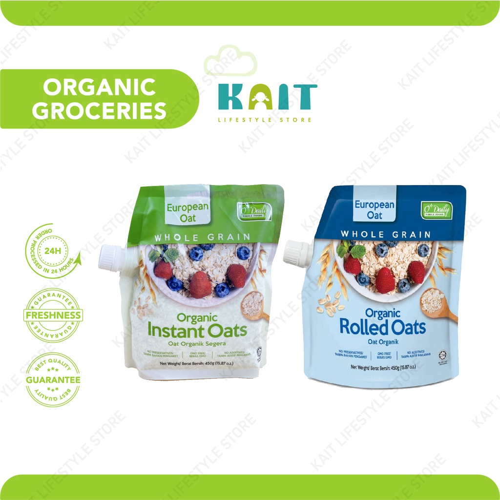 O'DAILY Organic Instant Baby Oats & Regular Rolled Oat 450g Type ...