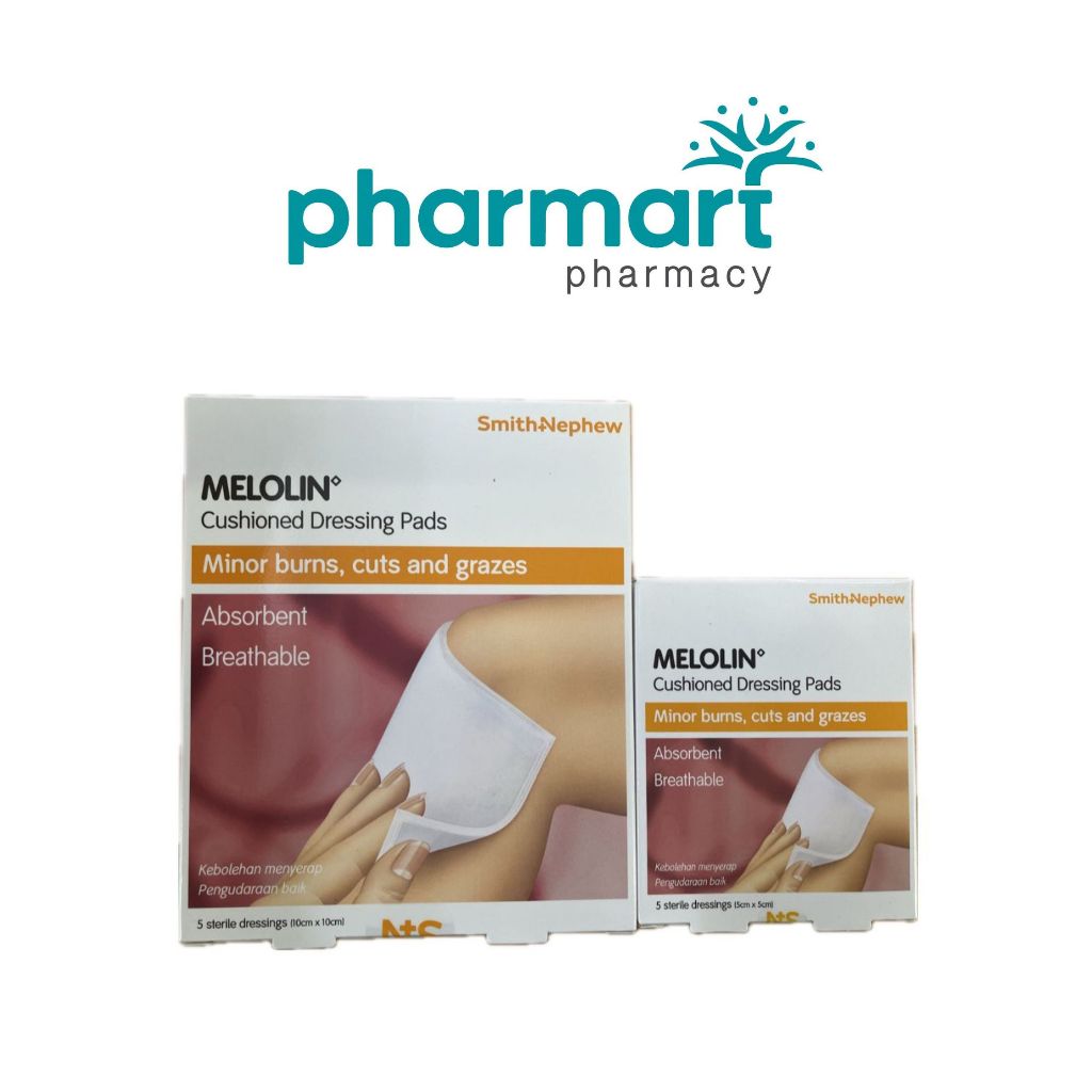 Smith & Nephew Melolin Low Adherent Absorbent Pads 5cm x 5cm 5's / 10cm ...