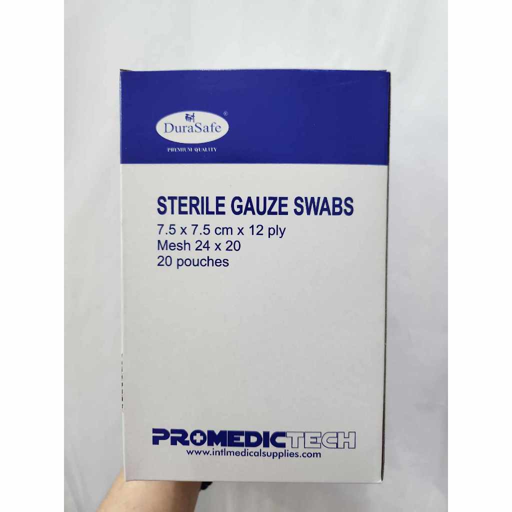 DURASAFE STERILE GAUZE 12 PLY 20POUCHES/BOX (7.5CM X 7.5CM) | Shopee ...