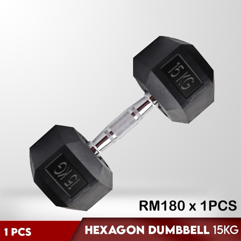Hexagon 15KG Dumbbell Weight Training Fitness Dumbbell (15kg) | Shopee ...