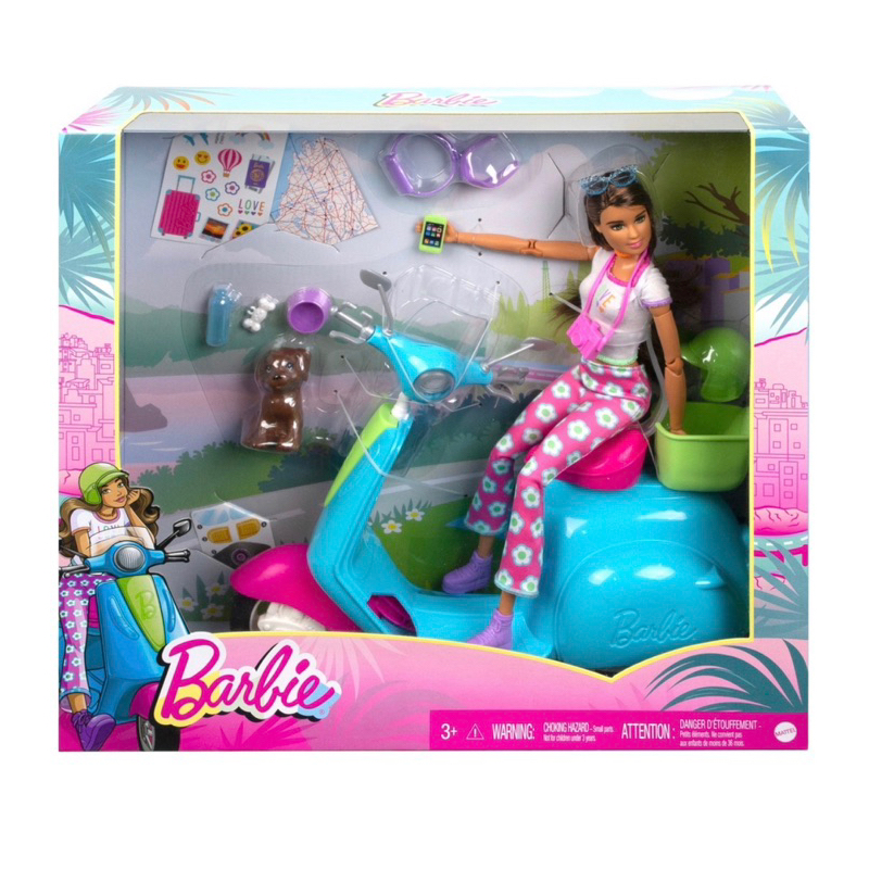 💯 original Barbie Travel Playset with Fashionistas Travel Doll free ...
