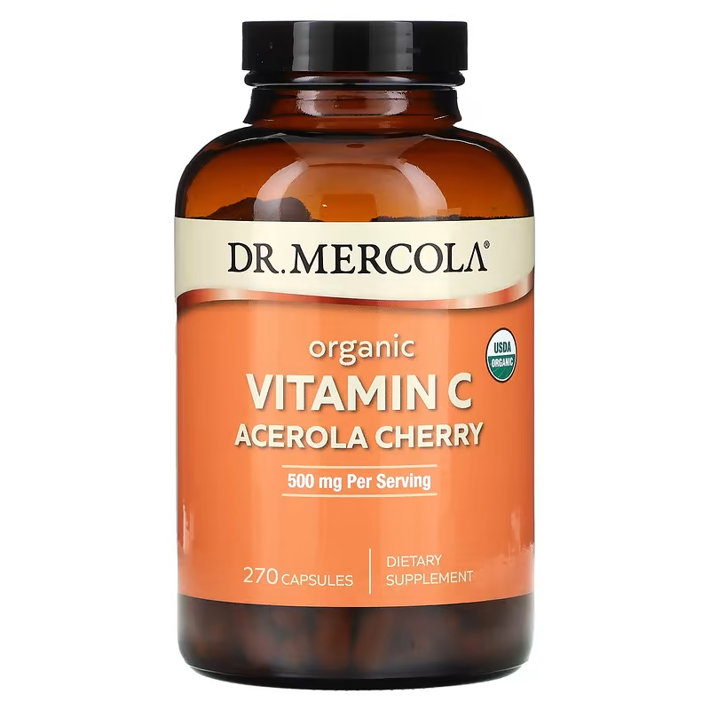 Dr. Mercola, Organic Vitamin C, Acerola Cherry, 500 mg, 270 Capsules ...