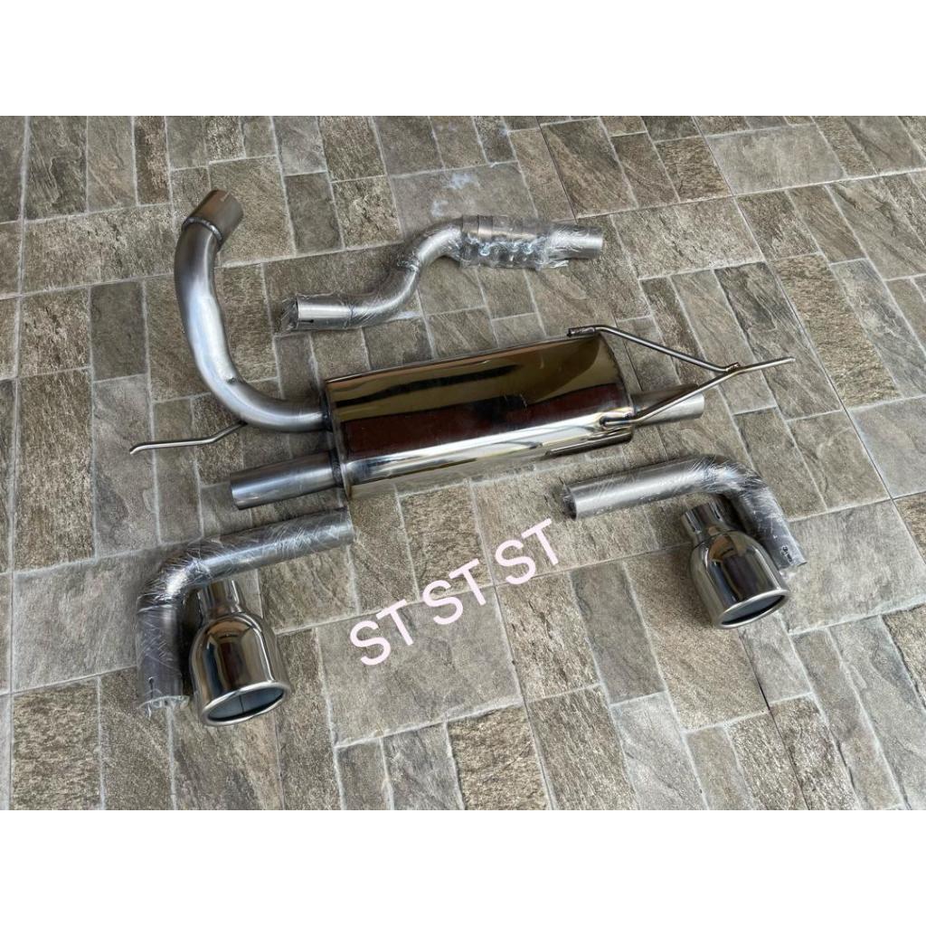 Ford Focus MK3 Stainless Steel Twin Exhaust Muffler with Exhaust Tips ...