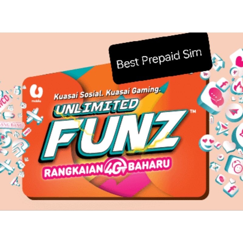U Mobile Unlimited Funz Pack Prepaid |Self Register|GX Plan♾️|🔥011 ...