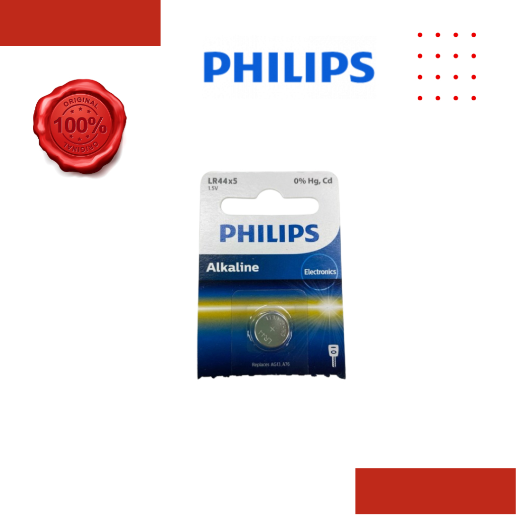 PHILIPS A76 LR44 Coin Battery 1.5 Volt cell button Bateri Batteri ...