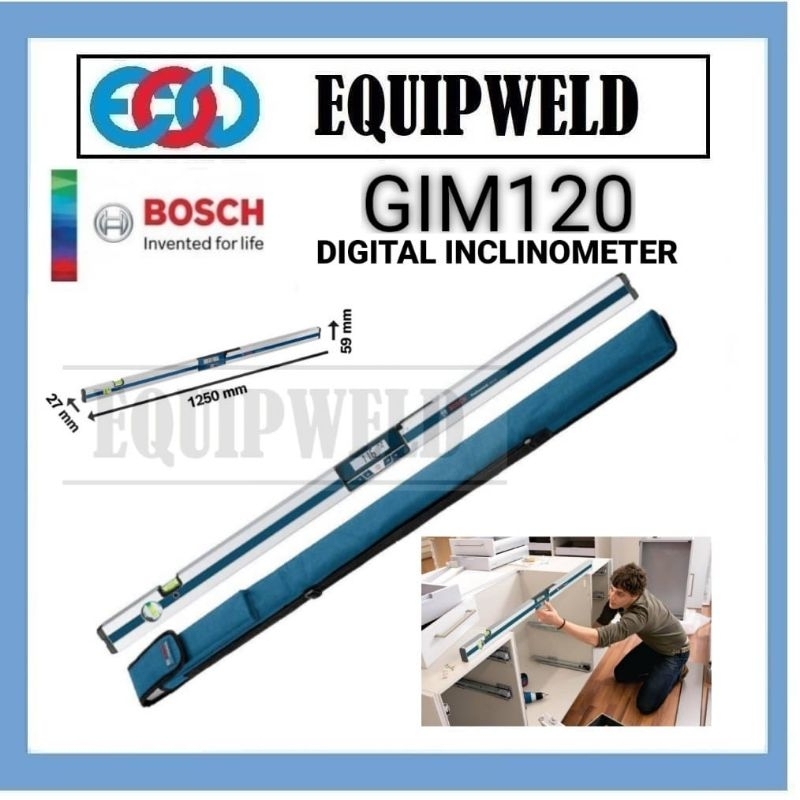 BOSCH GIM120 DIGITAL INCLINOMETER PROFESSIONAL 120CM + PROTECTIVE BAG ...