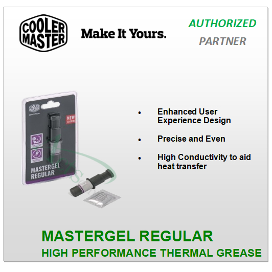 COOLER MASTER NEW MasterGel Regular - HIGH PERFORMANCE THERMAL GREASE ...