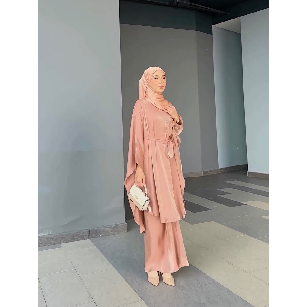 Readystock Seri Kaftan Haurabelle Baju Raya Moden Shimmer Silk Sejuk ...