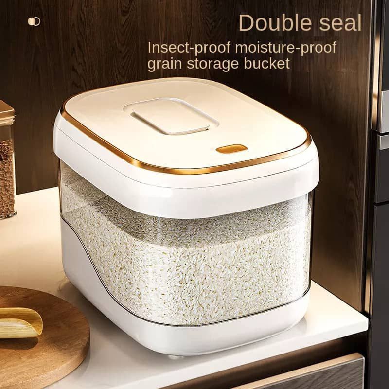 10KG Automatic Rice Dispenser with Rinsing Cup Rice Storage Container ...