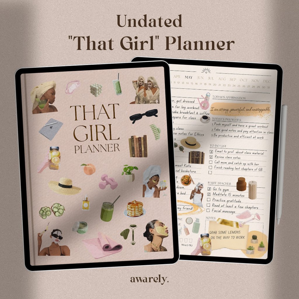 THAT GIRL Undated Digital Planner | Daily, Weekly, Monthly Goodnotes ...