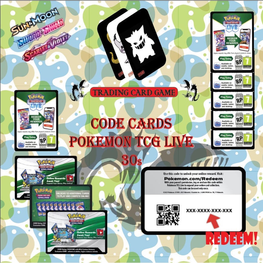 Pokemon Code Cards - TCG POKEMON LIVE CODE CARDS - SUN & MOON SWORD ...