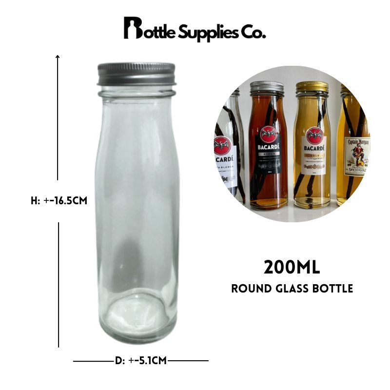200ml Clear Glass Bottle with Screw Cap suitable for own branding ...