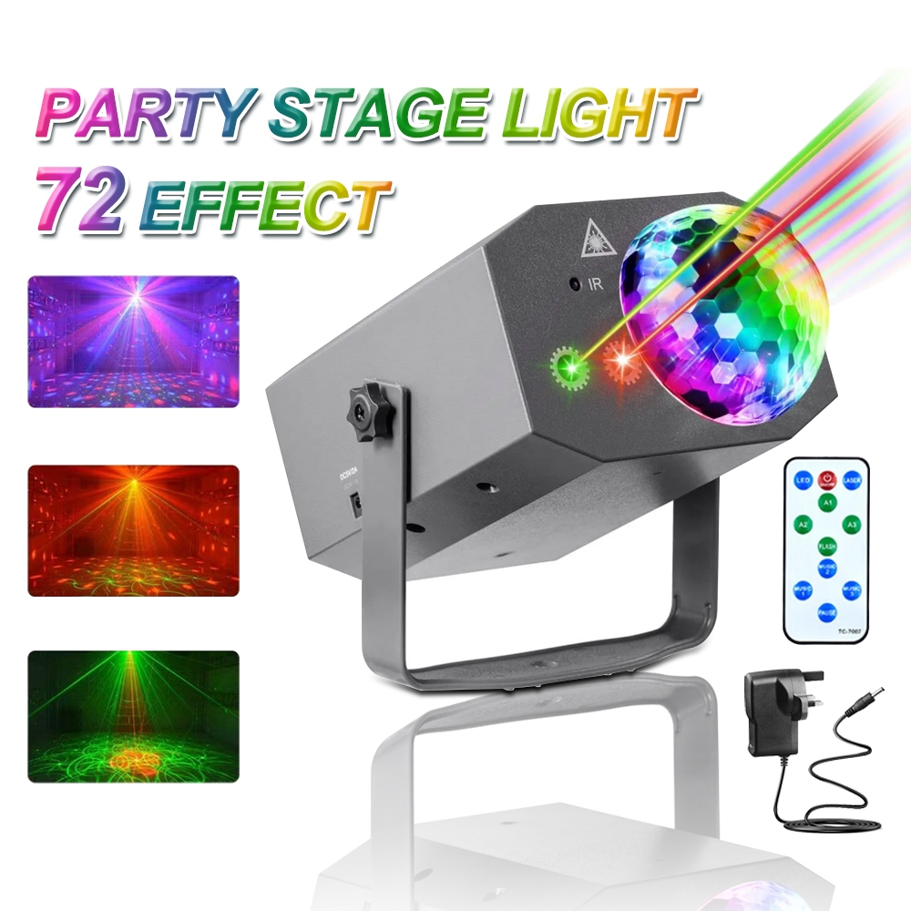 LED Party Light 72 Pattern Laser Light Disco Ball Light Disco Stage ...