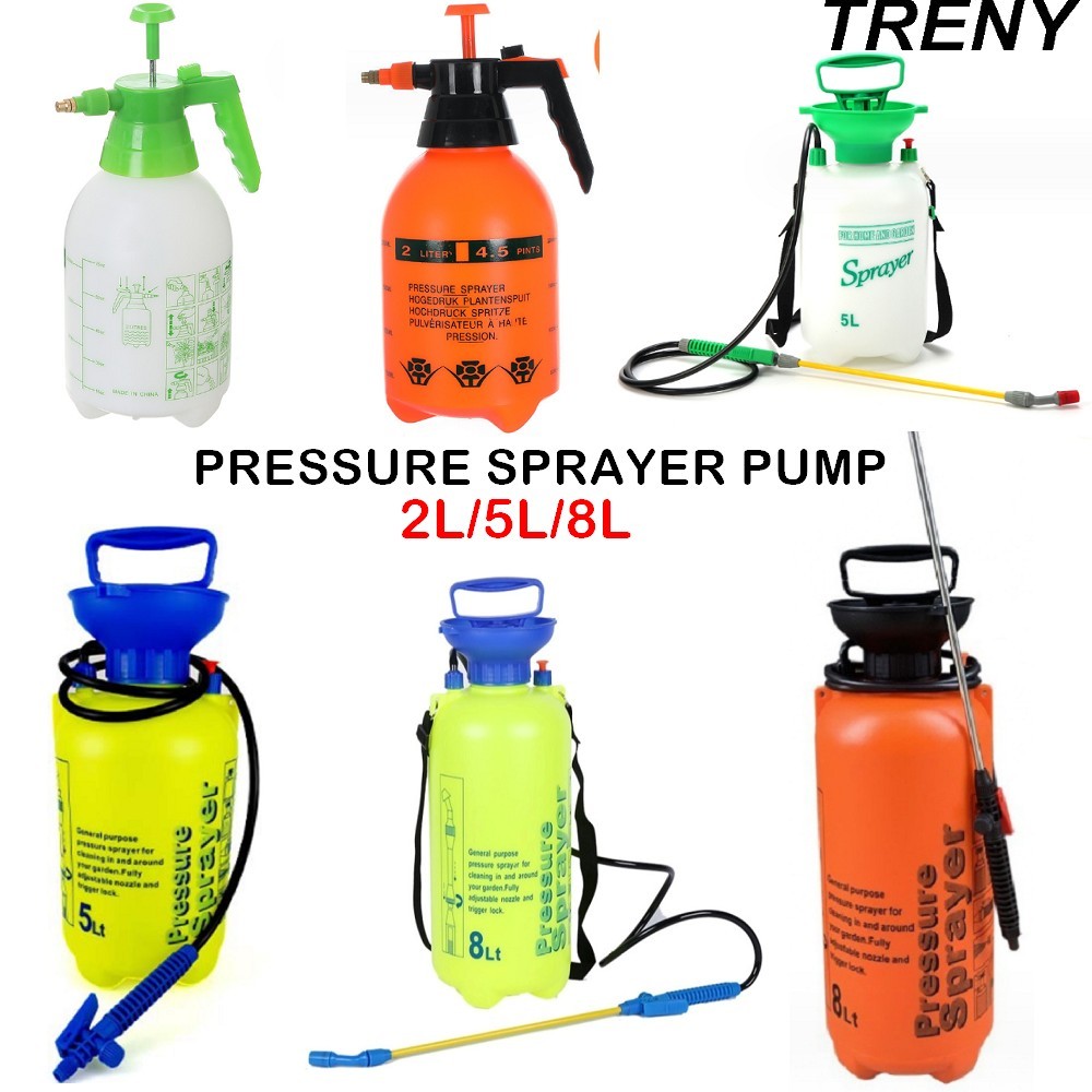 TRENY 5L Garden Pressure Sprayer Botol Spray Bunga Air Penyembur Racun ...