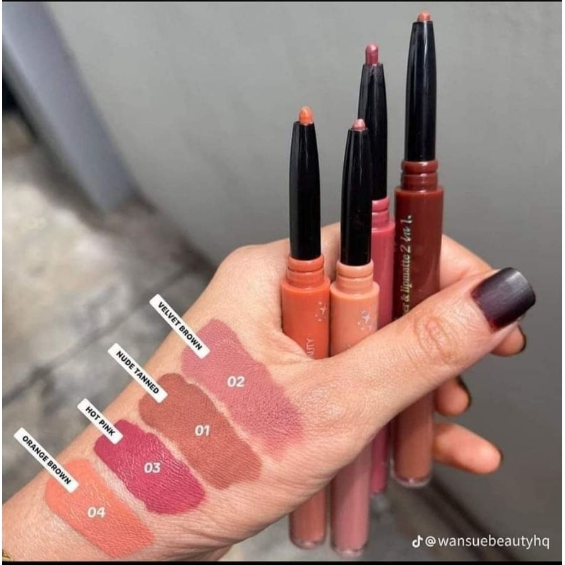 Wansue 2In1 Lipliner + Lipmatte baru😍 | Shopee Malaysia
