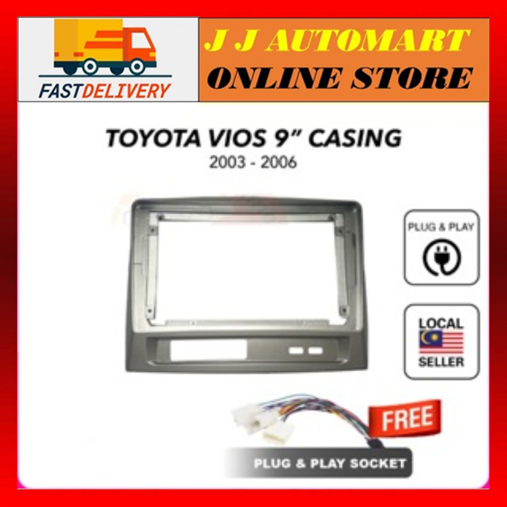 Toyota Vios 2003-2006 9 inch Android Player casing with socket plug and ...