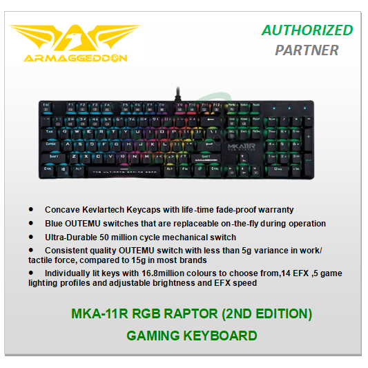 ARMAGGEDDON MKA-11R RGB RAPTOR (2ND EDITION) RGB GAMNG KEYBOARD ...