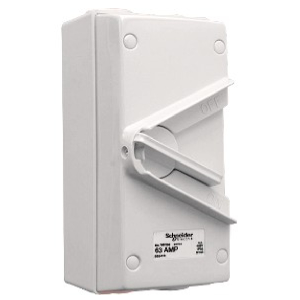 SCHNEIDER / Clipsal KAVACHA WHT 20A / 30A/ 63A 440V 3 POLE ISOLATOR ...
