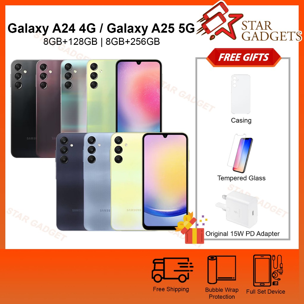 Samsung Galaxy A24 4G (8GB+128GB) / Galaxy A25 5G (8GB+256GB) Smartphone | Original Malaysia New ...