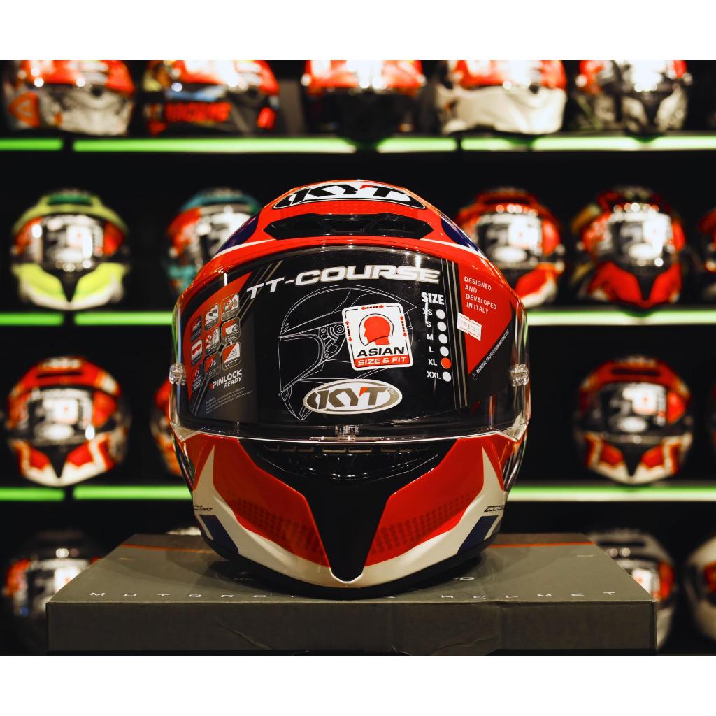 KYT TT-COURSE HELMET GEAR BLUE RED (L-XL) | Shopee Malaysia