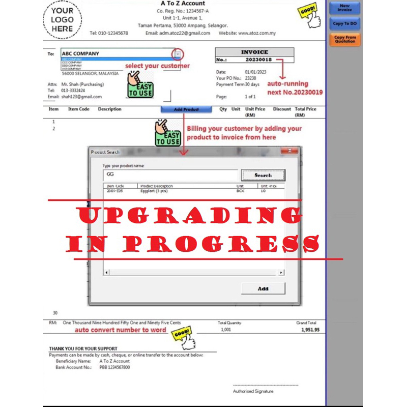 Invoice+DO+Quotation *Easy ADD your PRODUCT* FOC SOA (Statement of ...