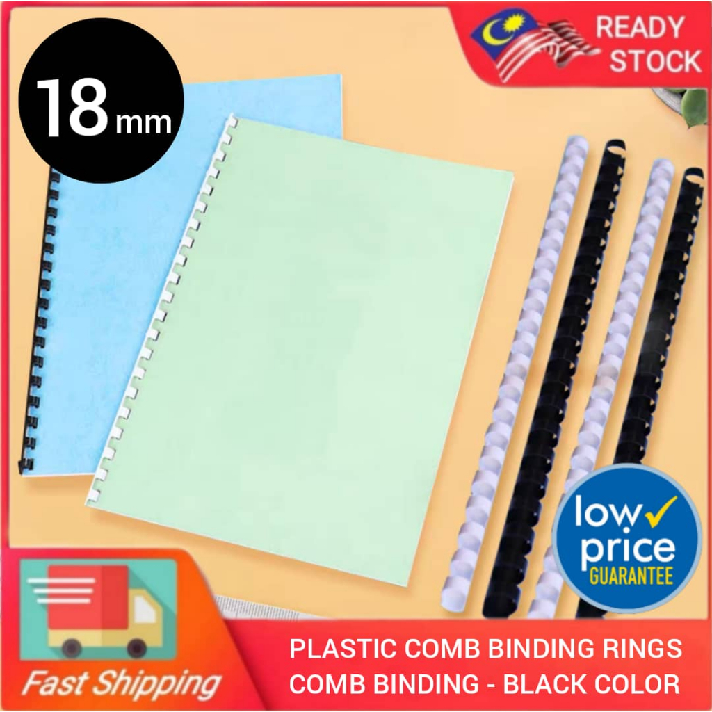 Binding Comb Plastic Comb Binding Rings Binding Comb Ring Comb Binding - Black Color 18mm ...