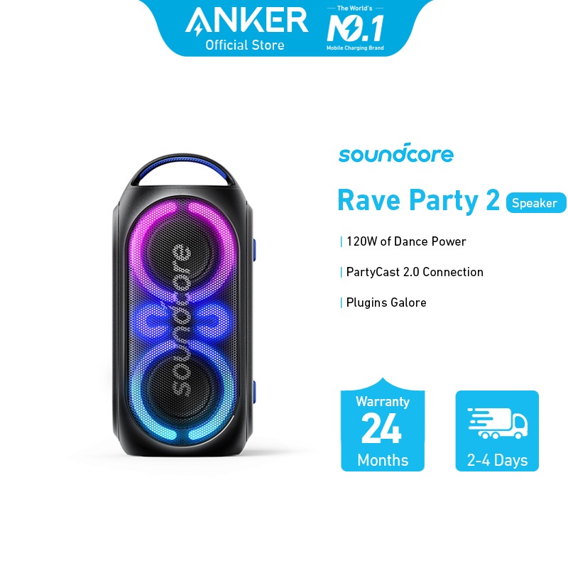 Anker Soundcore Rave Party 2 Portable Speaker A3399 | 120W Stereo Sound ...