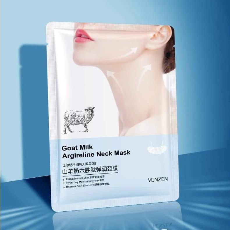 KT2514 Goat milk six-peptide elastic neck mask 山羊奶六胜肽弹颈膜 Topeng leher ...