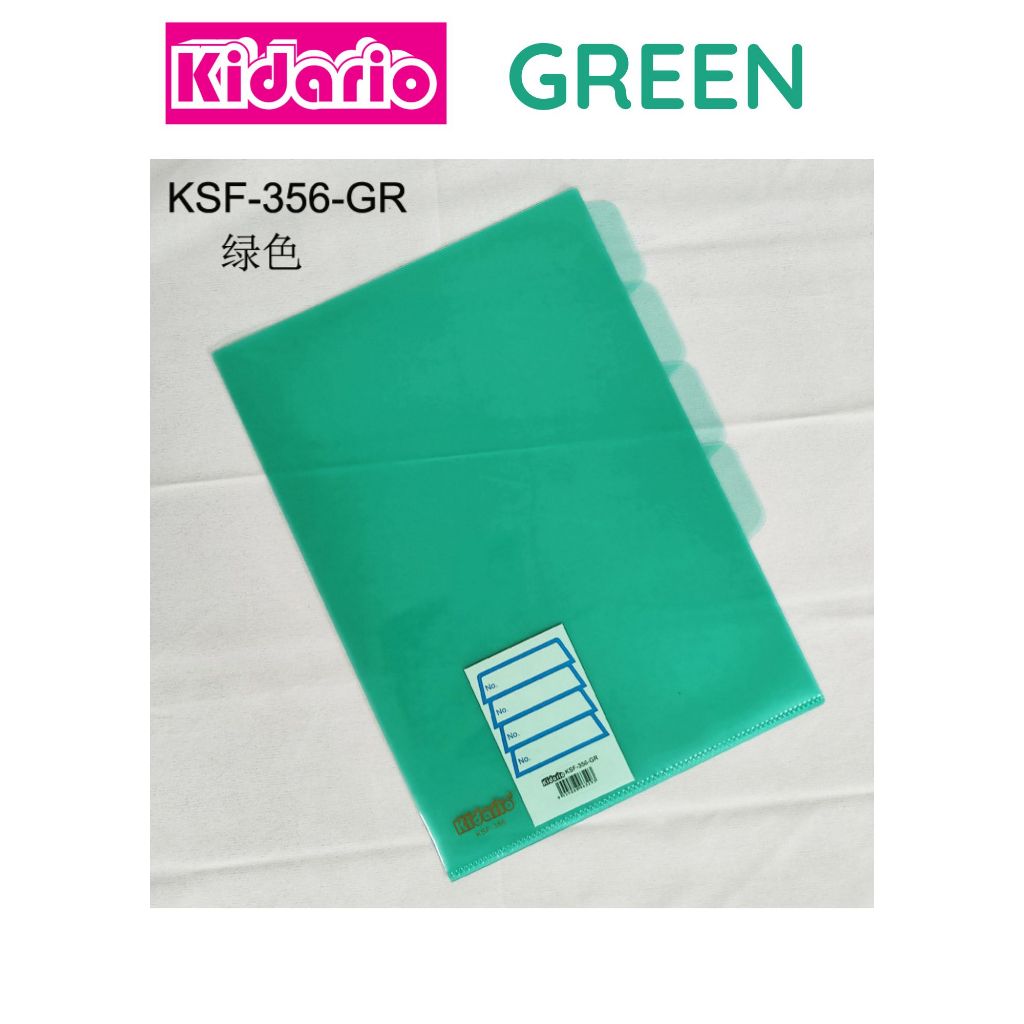[ KSF-356 ] A4 KIDARIO 4 LAYER PP L SHAPE FOLDER WITH INDEX STICKER | A4 L SHAPE INDEX FOLDER ...