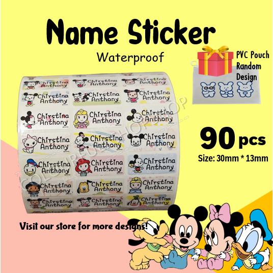 Baby Disney Sticker custom made for kids, kindergarten, school, daycare ...
