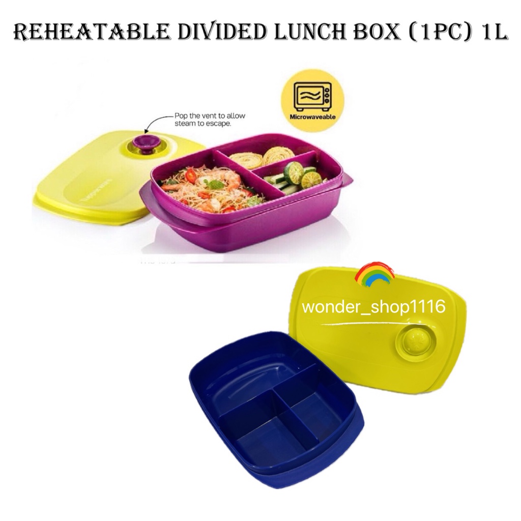 Tupperware Reheatable Divided Lunch Box 1.0L | Shopee Malaysia