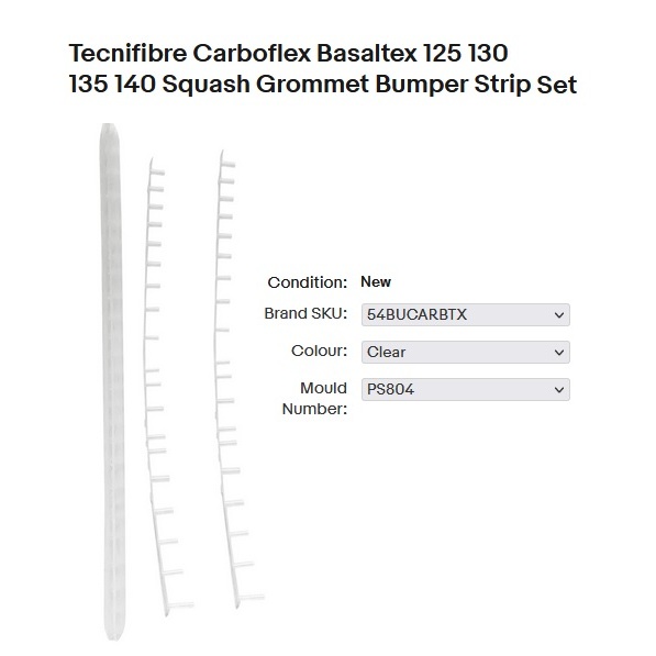 Tecnifibre Carboflex Basaltex 125 130 135 140 Squash Grommet Bumper ...
