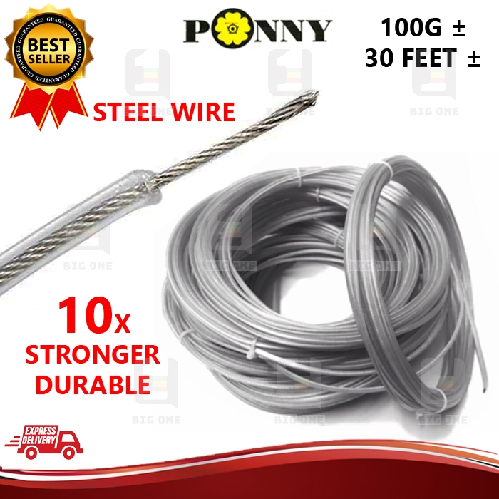 (400G) PONNY 2.4MM HEAVY DUTY STEEL WIRE REINFORCED NYLON TRIMMER LINE ...