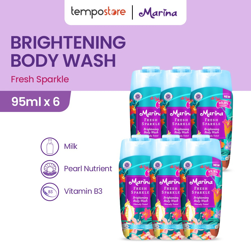 [Bundle of 6] Marina Brightening Fresh Sparkle Body Wash (95ml/Bottle ...