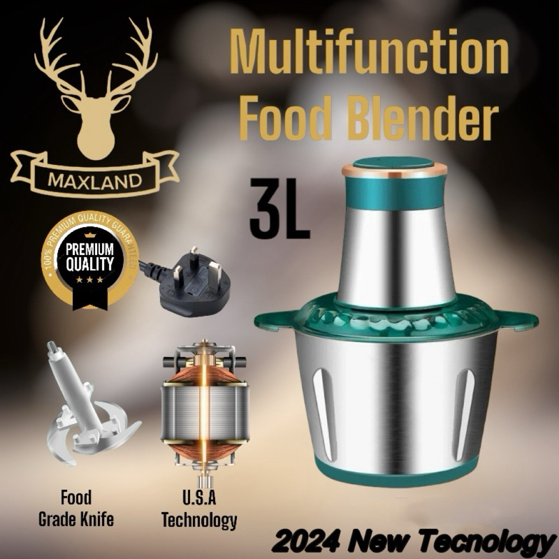 350W Maxland Meat Grinder 3L Meat Grinder Heavy Duty Pengisar Daging Chopper Stainless Steel ...