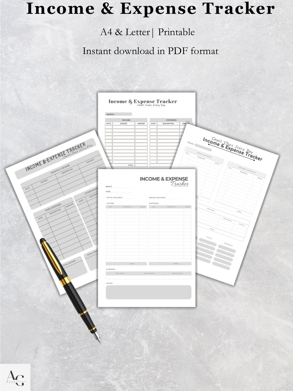 (Printable) Income & Expense Tracker - A4 & Letter Size | Shopee Malaysia