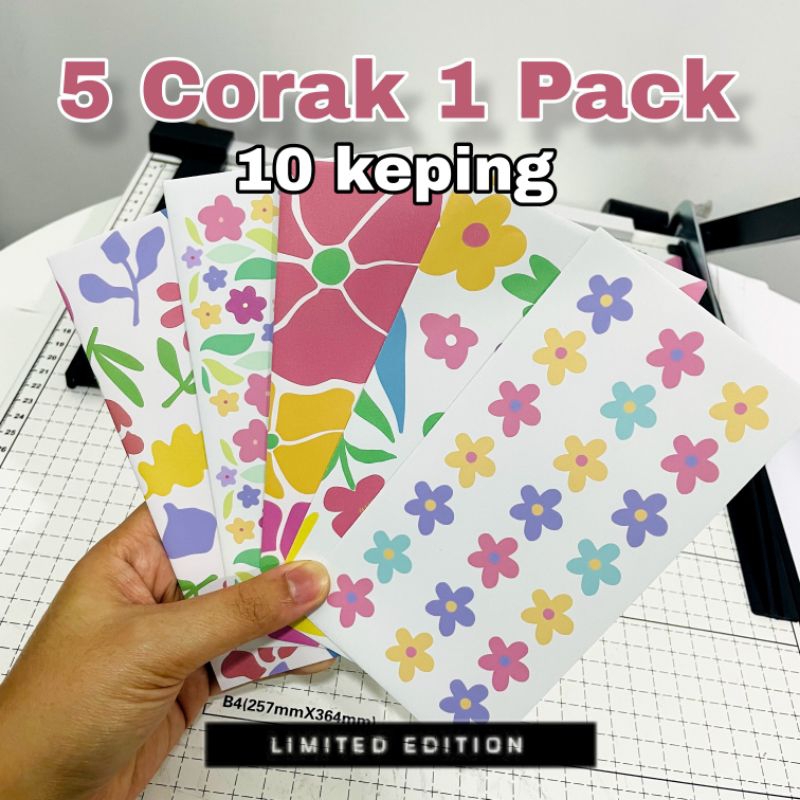 10 pcs Sampul Raya Pastel Trendy 5 Corak Dalam 1 Pack Sampul Duit Raya ...