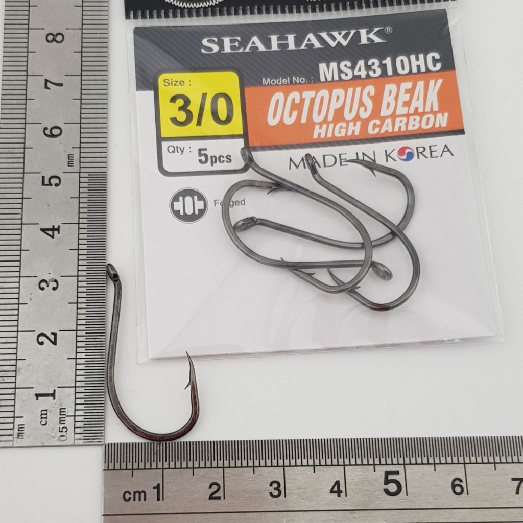 (Size 2-3/0) Seahawk MS4310HC Octopus Beak High Carbon Fishing Hook ...