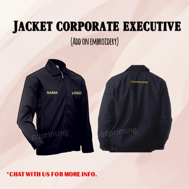 Readystocks Executive Jacket EJ0201 Sulam Nama + Logo Add On Embroidery ...